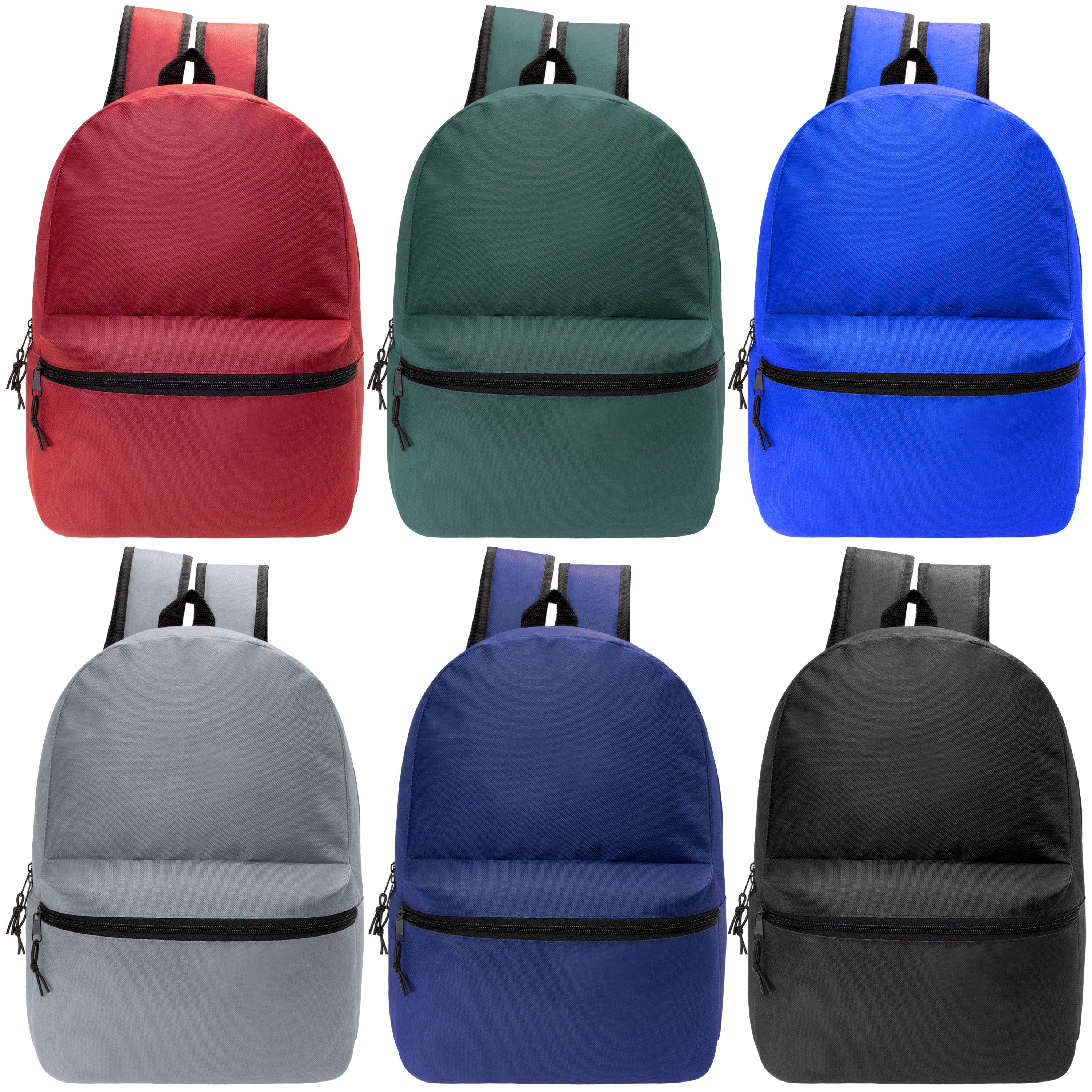 18.5" Bulk Wholesale Backpack | 6 Colors | Free Shipping