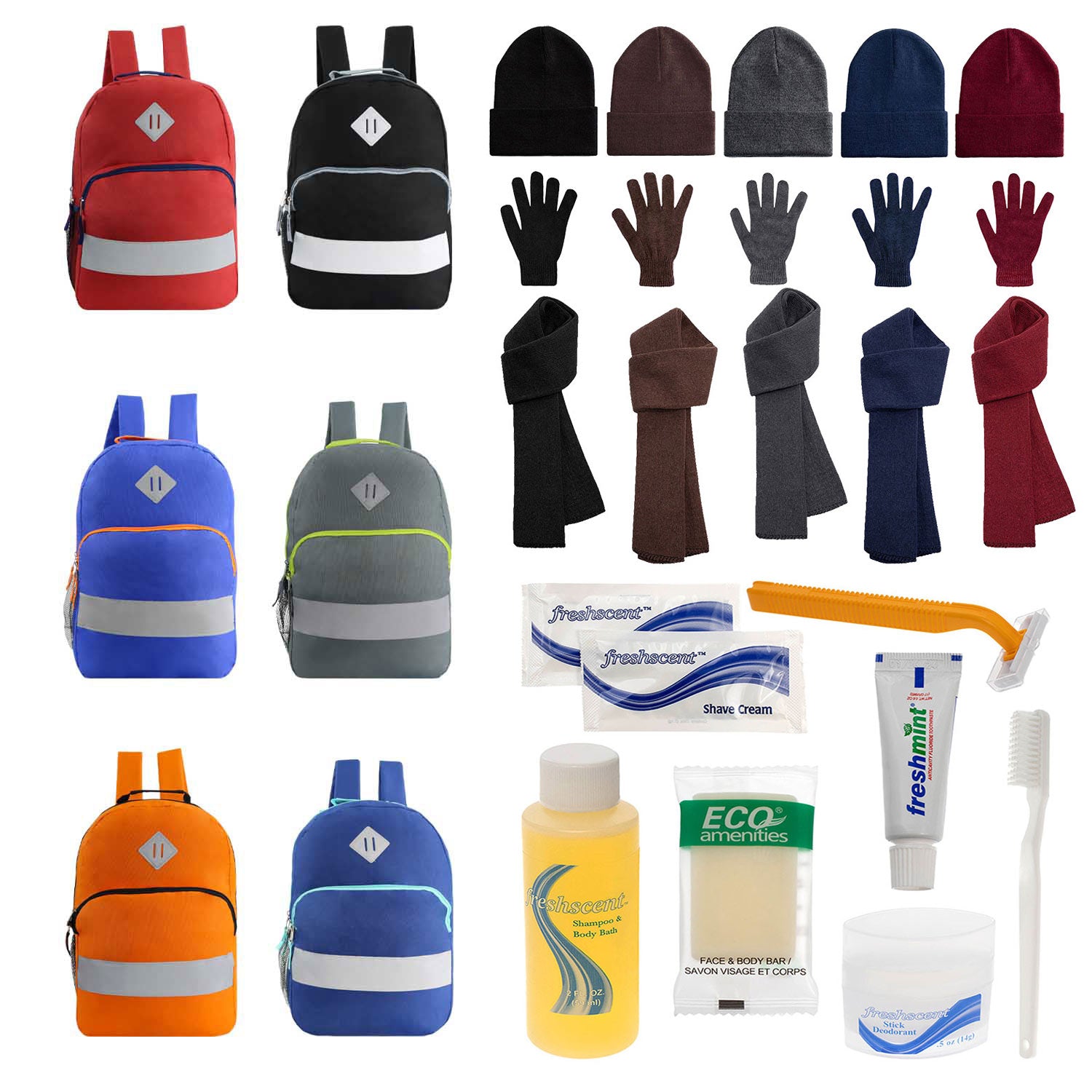 Wholesale Homeless Care Packages with Backpacks for Charity Donations